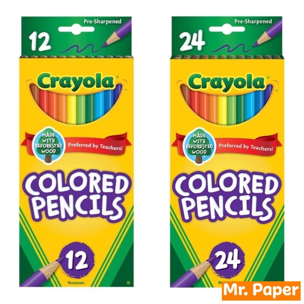 Crayola Colored Pencils | 12 Colors 24 Colors | Mr. Paper | Shopee ...