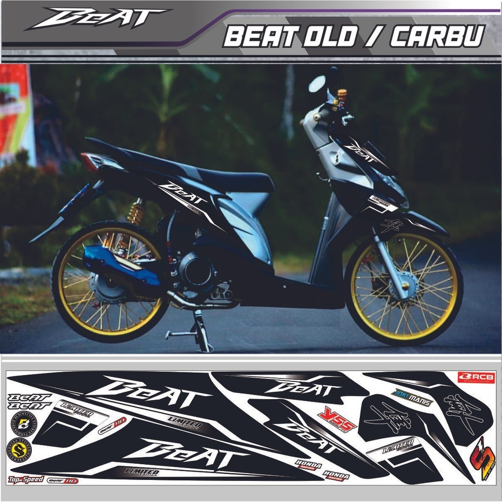 Beat Carb STRIPING Sticker Motorcycle BEAT OLD Variation SIMPLEL ...