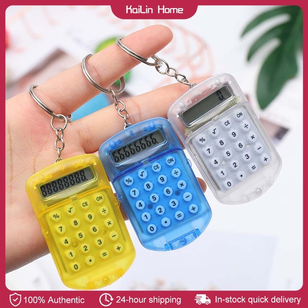 Portable Mini Flip Calculator Hanging Pendant Keychain Keyring Key ...