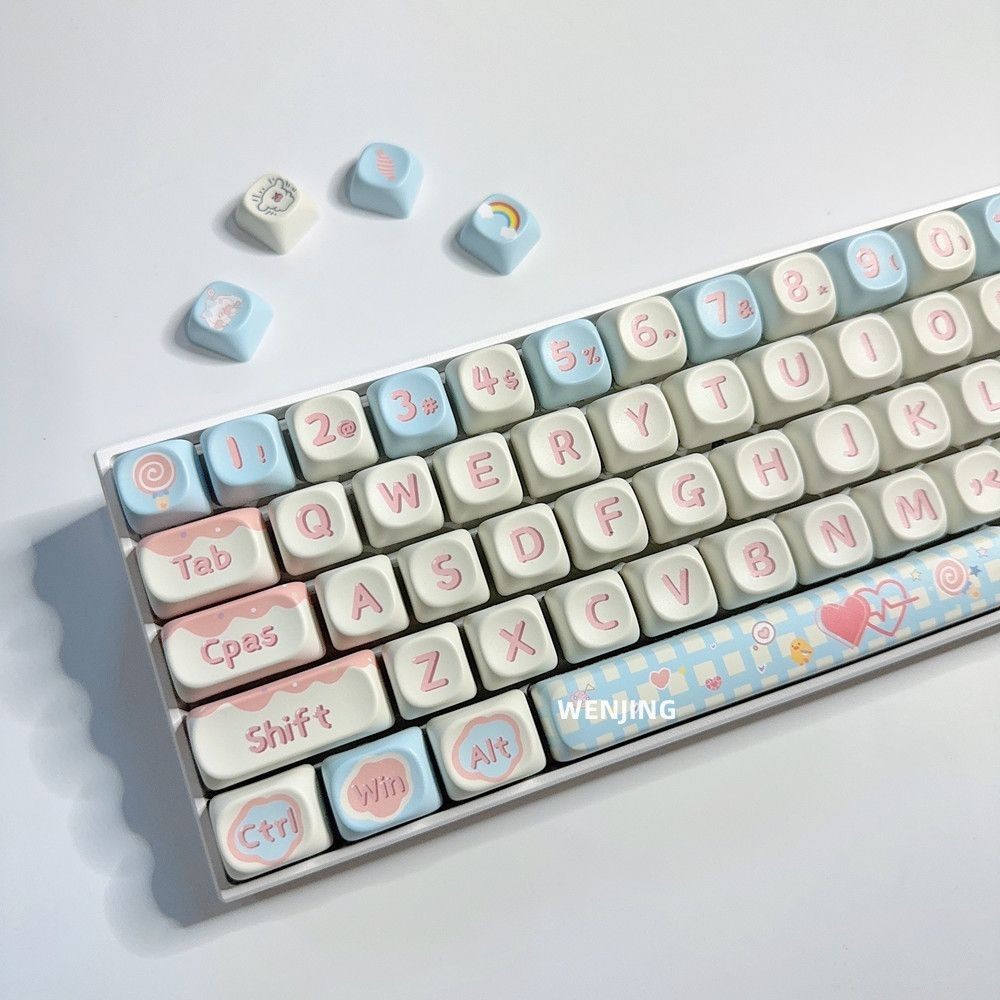 132 Keys Cream Candy Keycaps MOA Cherry Profile PBT Dye Sublimation ...