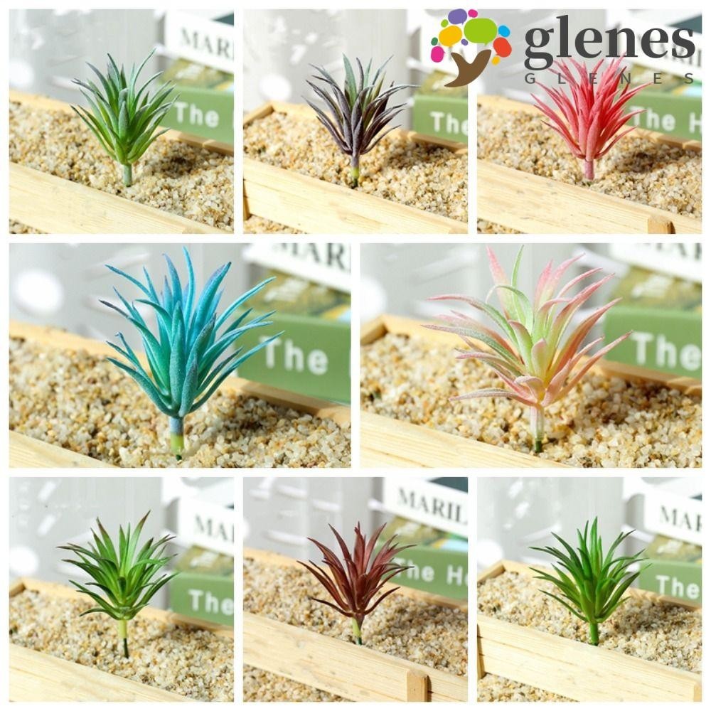 GLENES Artificial Succulents Plants, PVC Mini Flocked Artificial Plants ...