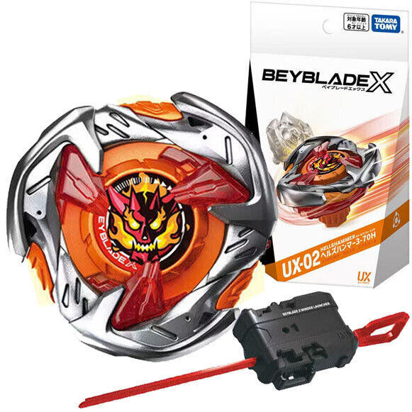 [2024 Series] Beyblade X Starter UX-02 Hells Hammer 3-70H (With Launcher) | Original Takara Tomy ...