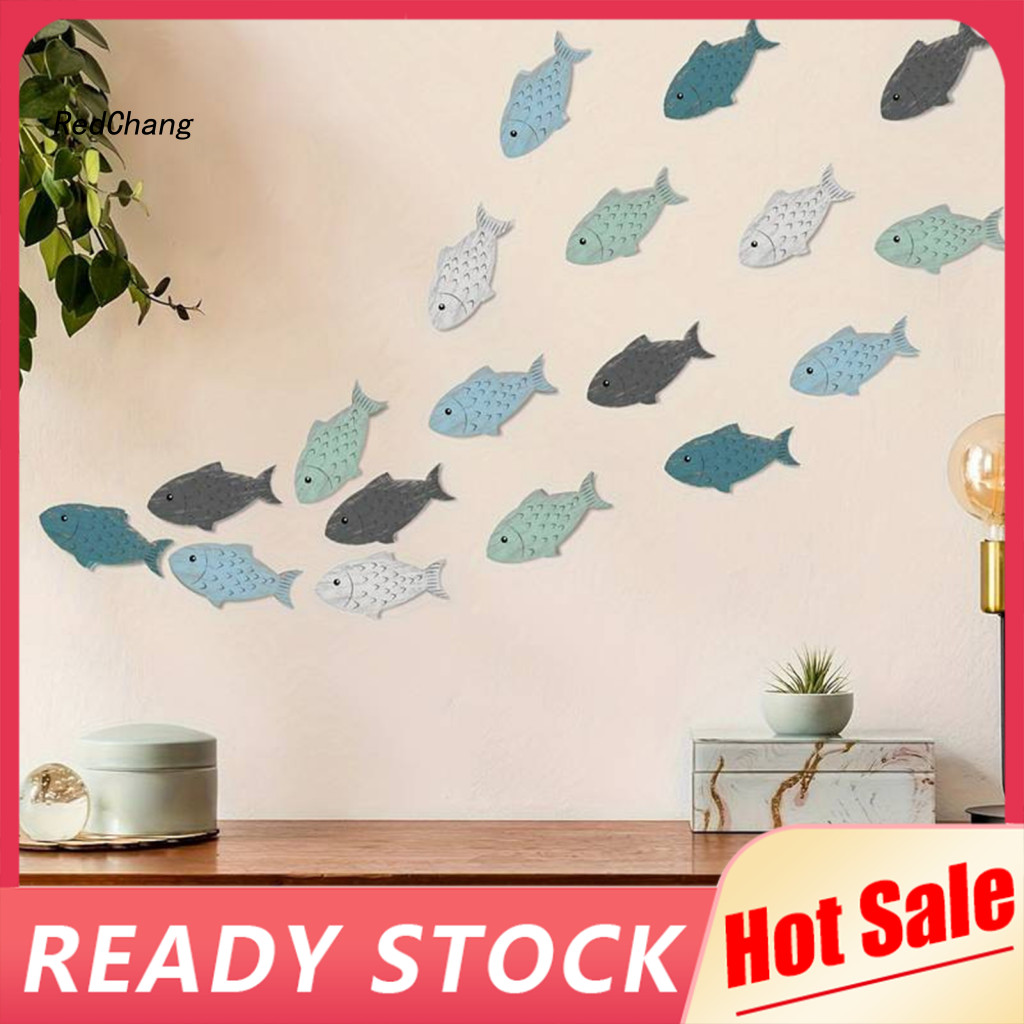 RC~ Wooden Fish Wall Art Set Decorative Fish Sculptures for Walls Hand ...