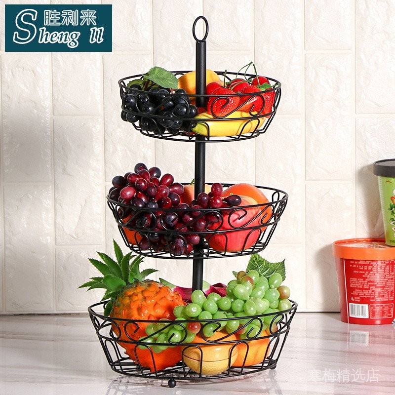 Hollow Three-Layer Hanging Fruit Basket Living Room New Year Basket ...