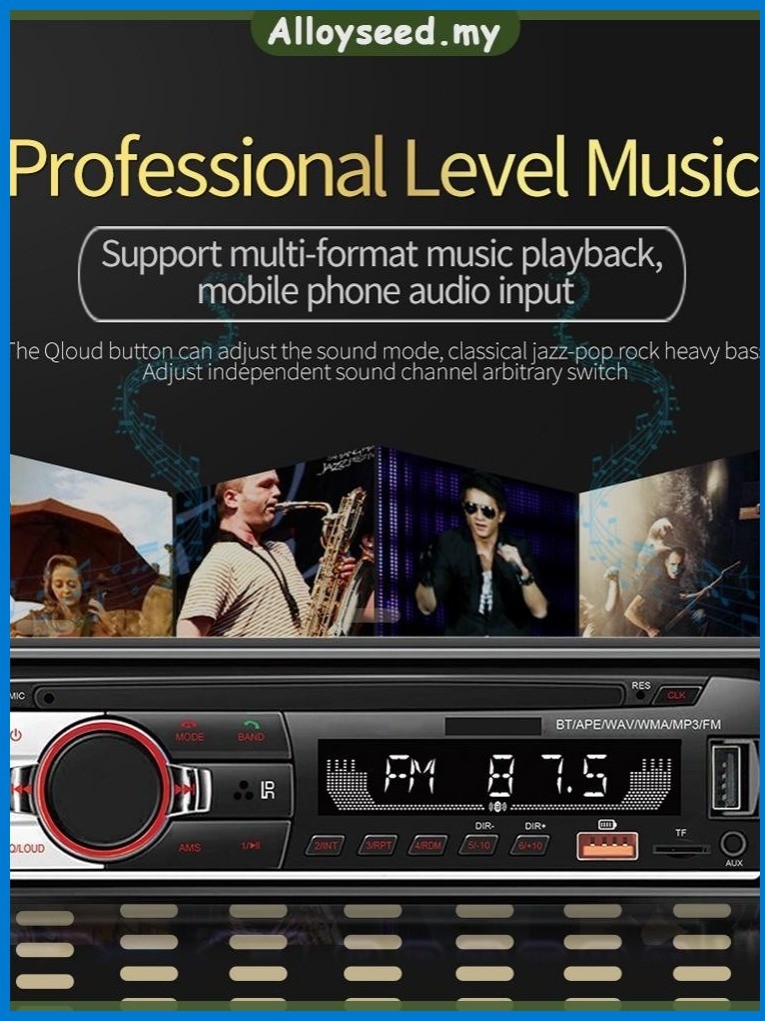 Alloyseed【High Quality】 12V Car Stereo Radio AUX Input Bluetooth ...