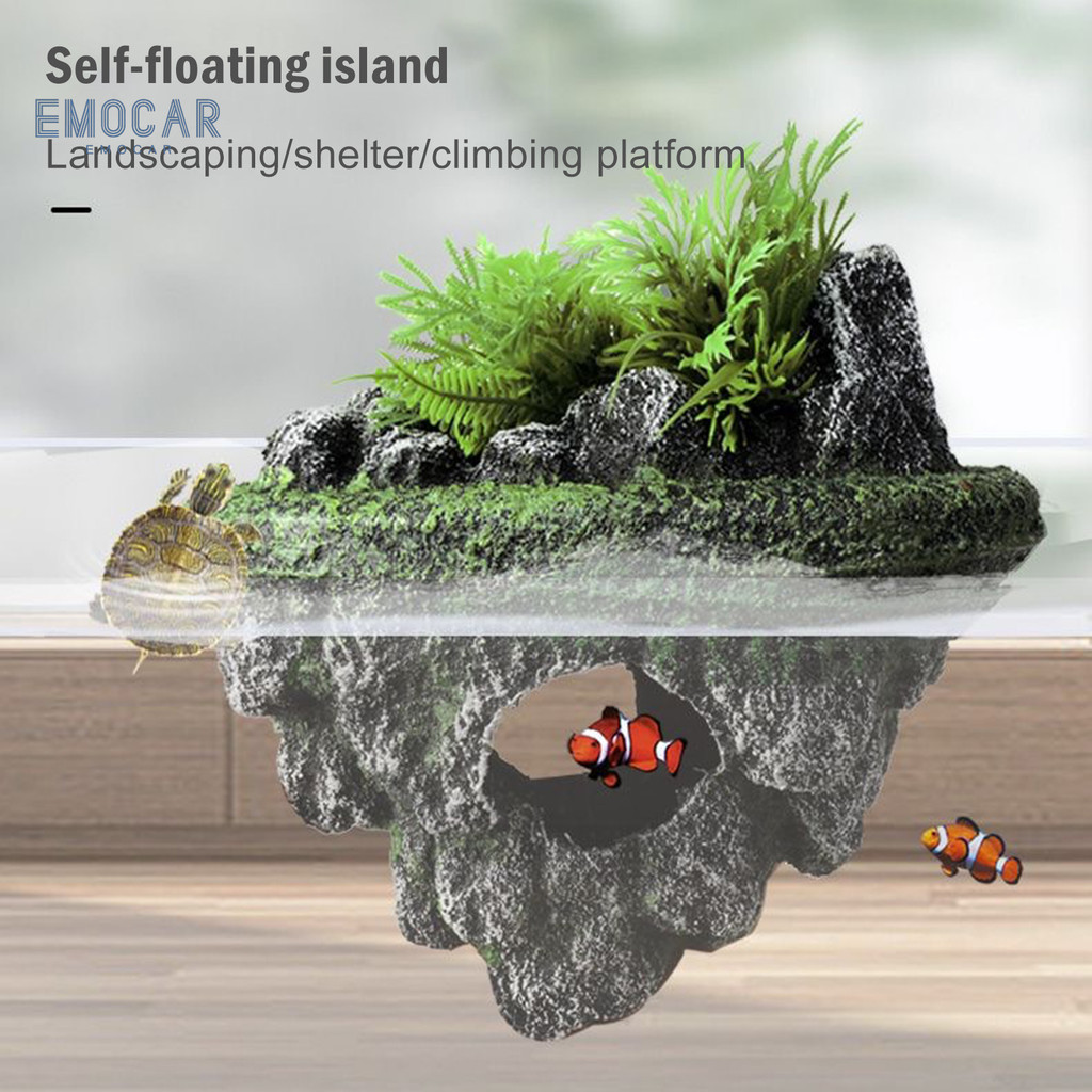 EMH-Fish Tank Artificial Stone Decoration Miniature Aquarium Float Moss ...