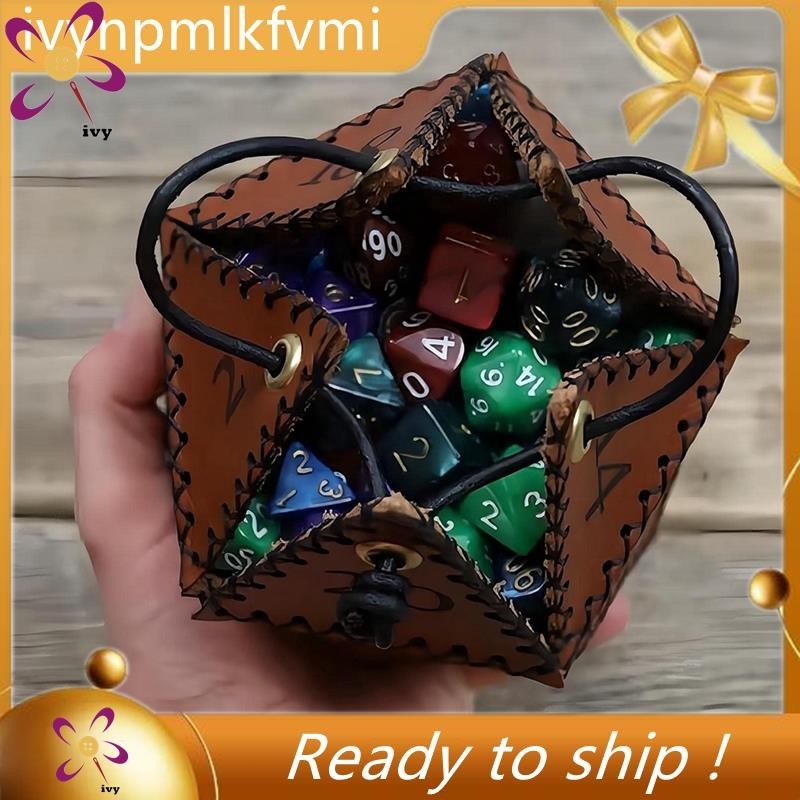 [Ivym] PU Leather D20 Dice Bag Polyhedral Dice Pouch for RPG, Game, DND ...