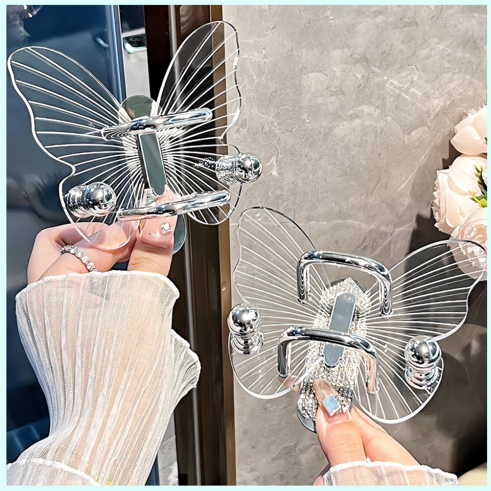 Light Luxury Butterfly Storage Hook Shelf Wall Hanging Perforated Free ...