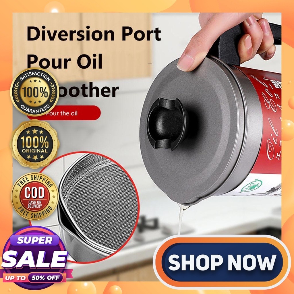 Original 1. 4 L Stainless Steel Lard Tank Oil Filter Pot Large Capacity ...