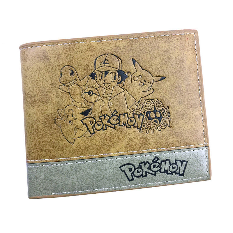 Anime Pocket Monster Men Bifold Wallets Poke Ball Pikachu Card Holders ...