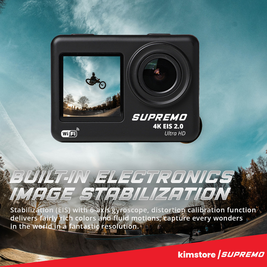Supremo Ace 4K Dual Display Waterproof Action Camera | Shopee Philippines