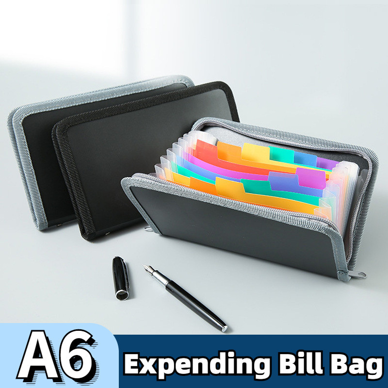 A6 File Folder Portable Bill Document Organizer Mini Expanding File 13 ...
