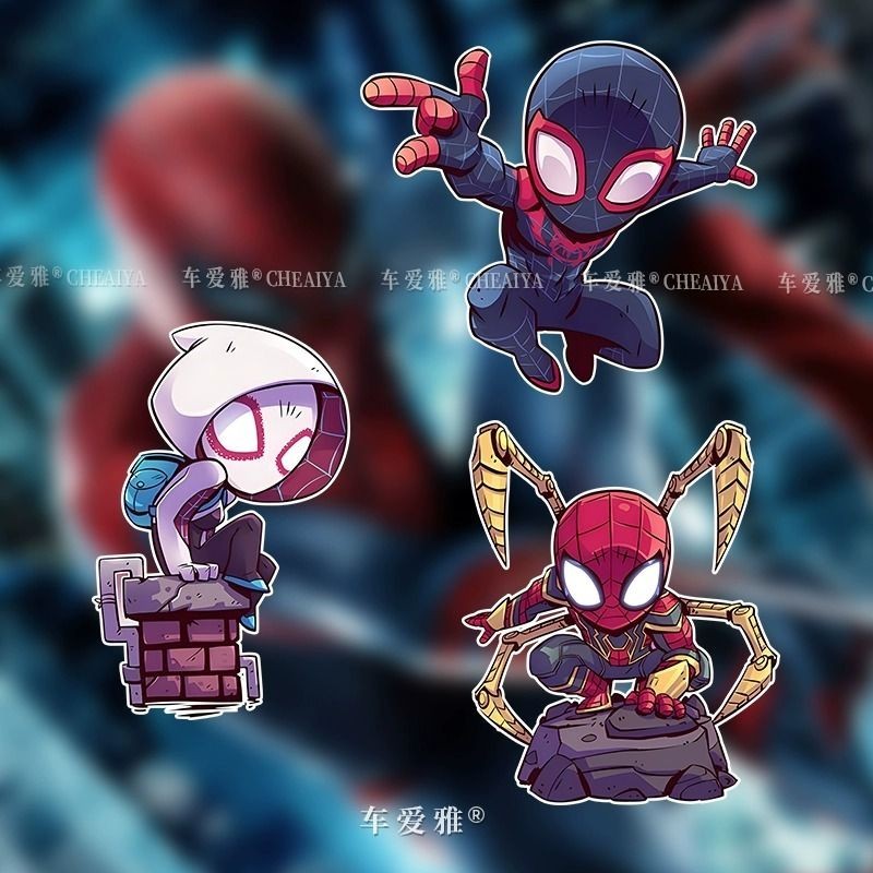 Car Fun Scratch Stickers Superhero Spiderman Marvel Influencer Stickers ...