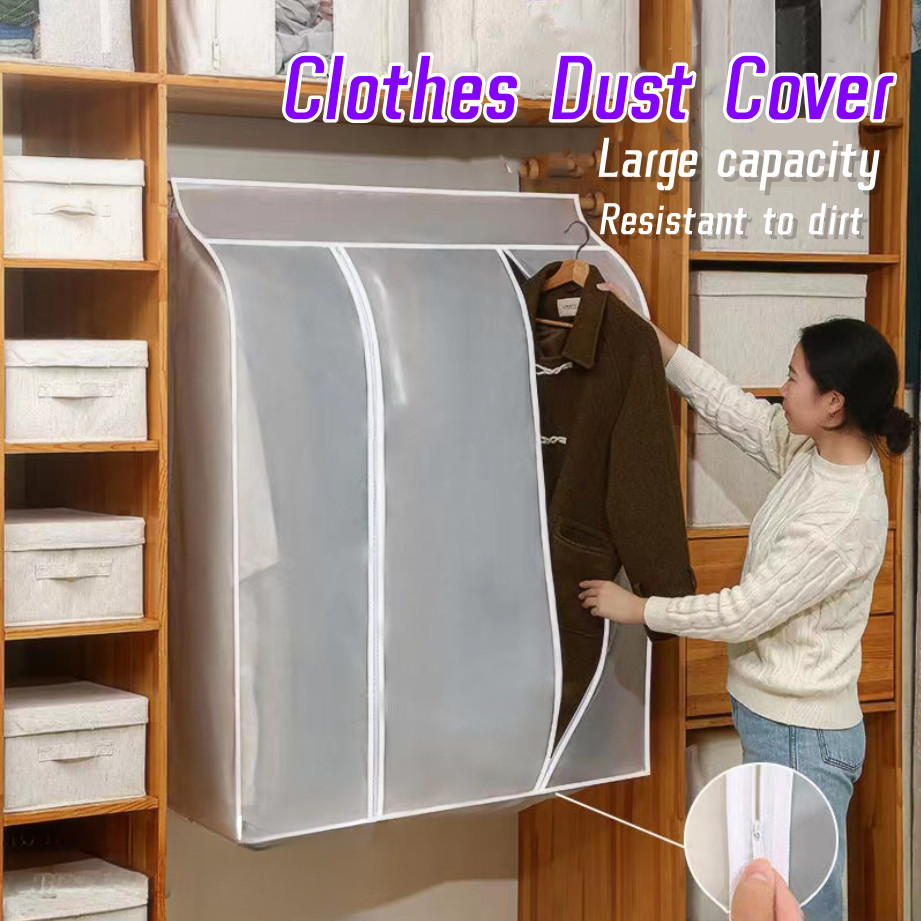 Wardrobe Clothes Storage PEVA Clothes Dust Cover Fully Enclosed Garment ...