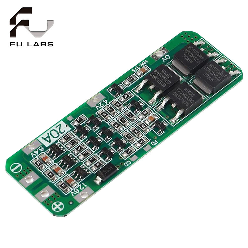 3S 20A Li-ion Lithium Battery 18650 Charger PCB BMS Protection Board 12.6V Cell 59x20x3.4mm ...