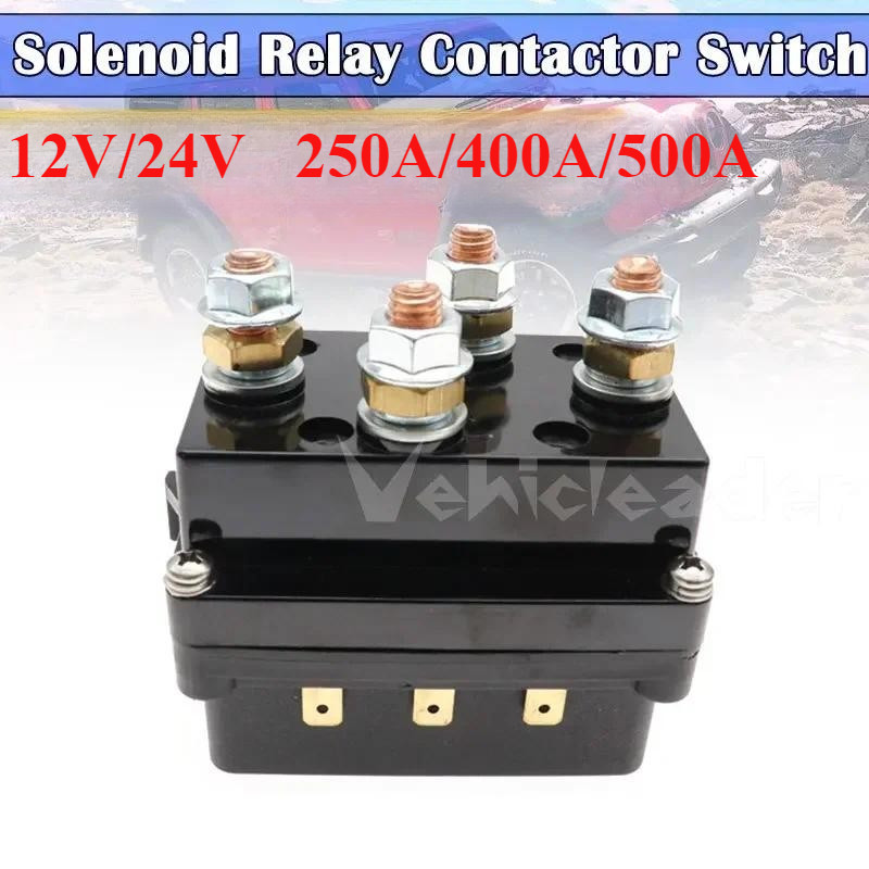 12V 24V 250A-500A HD Contactor Winch Control Solenoid Relay Twin Wireless Remote Recovery ...