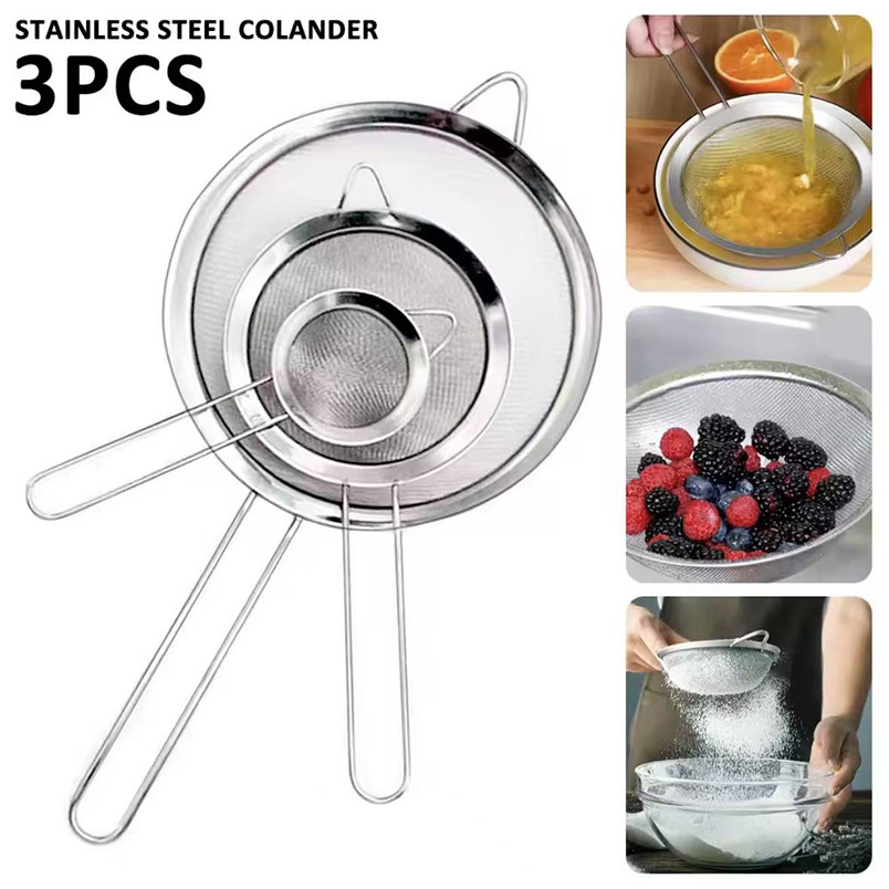 304 Stainless Steel Mesh Strainer Fine Tea Strainer with Long Handle ...
