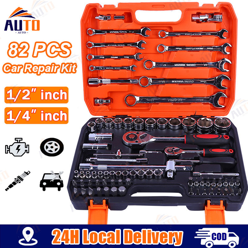 82PCS Tools Set Tools for Motorcycle Torque Socket Wrench Set Spanner ...