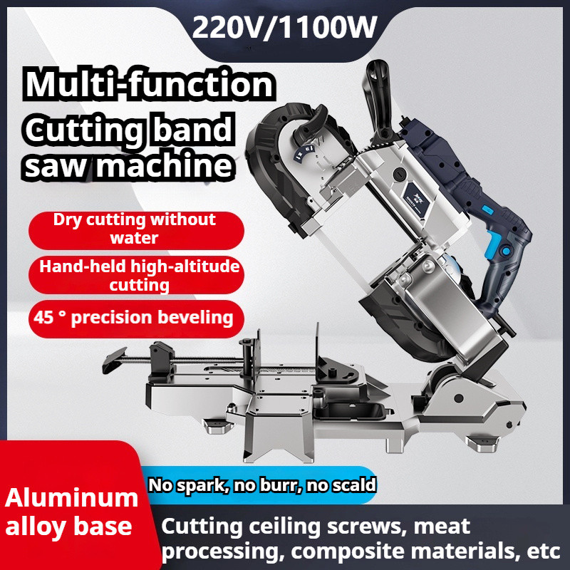 45° Handheld metal band saw cutting machine, sawing machine, chain ...