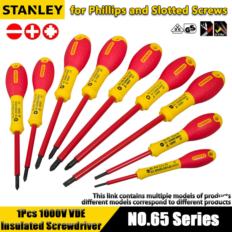 STANLEY 1Pcs 1000V VDE Insulated Screwdriver with Two-color Handle for ...