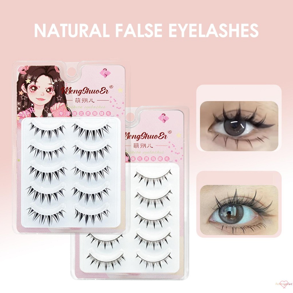 5 Pairs Look Fluffy False Eyelashes Full Strip One-Piece False ...