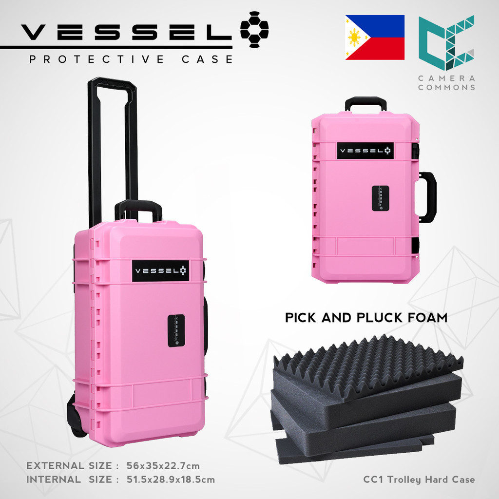 VESSEL CC1 Trolley Hard Case Camera Photography Equipment Case (Pink ...