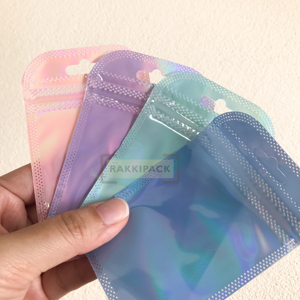 Plastic ziplock clip with curved tip, hologram color food packaging ...
