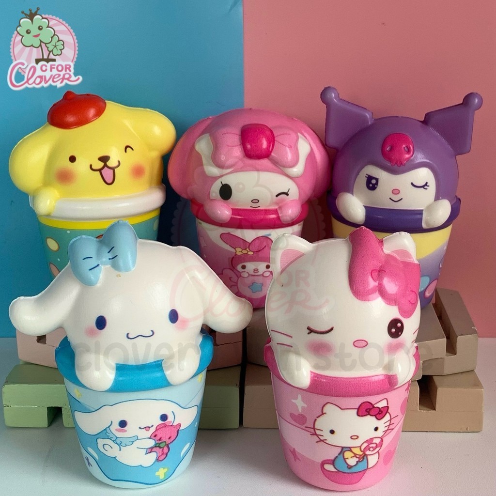Squishy CUTE CHARACTER ON BIG CUP slow CUTE soft squeeze squisi squishi ...