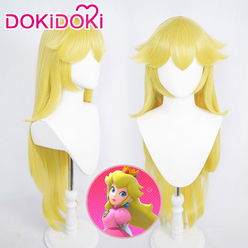 DOKIDOKI Mario Princess Peach cosplay wig Mario Princess Peach crown ...