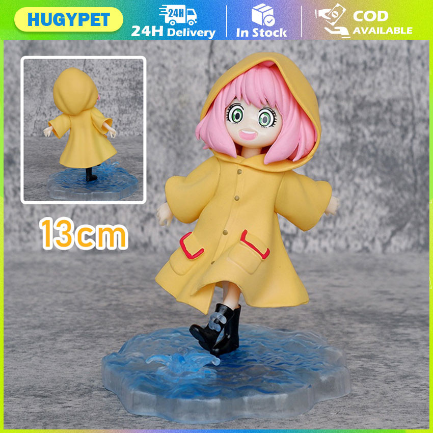 Anime SPY×FAMILY Anya Forger Lovely Raincoat Kick Water Dabble Standing ...