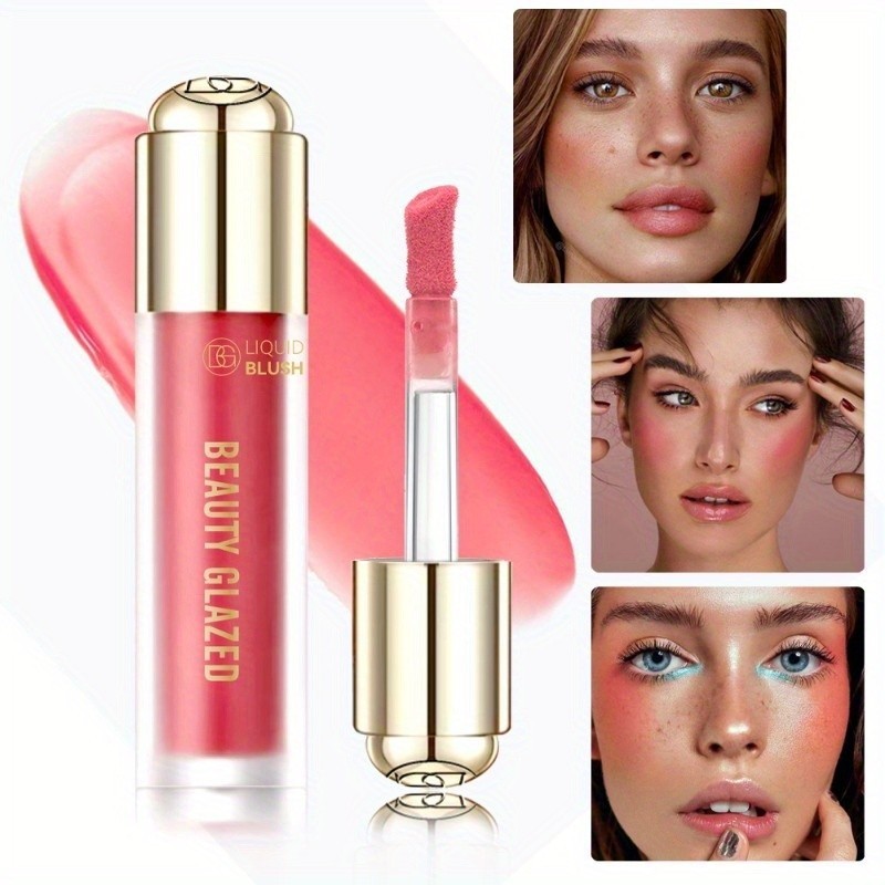 5 Color Soft Pink Gel Cream Blush, Liquid Blush for Cheeks, Waterproof ...