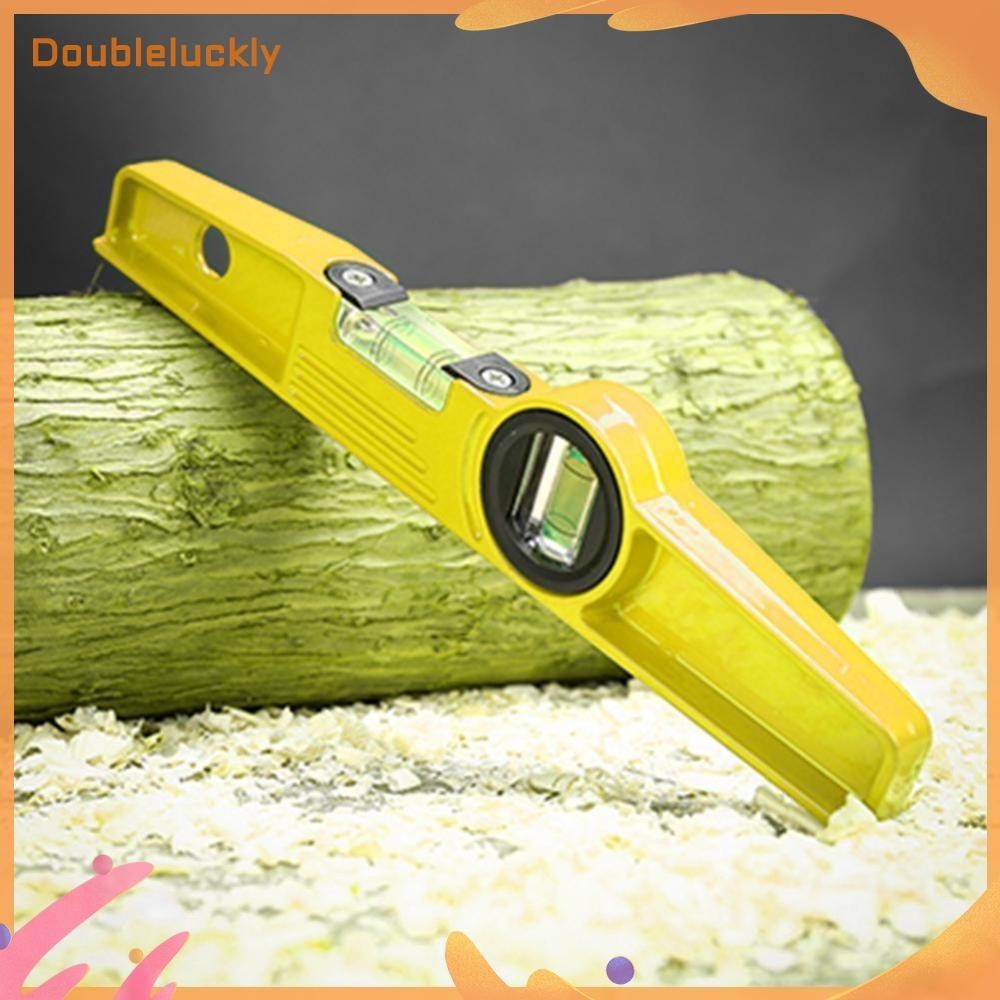 Two Lines Horizontal Ruler Aluminium Shell Portable Spirit Level Tool ...