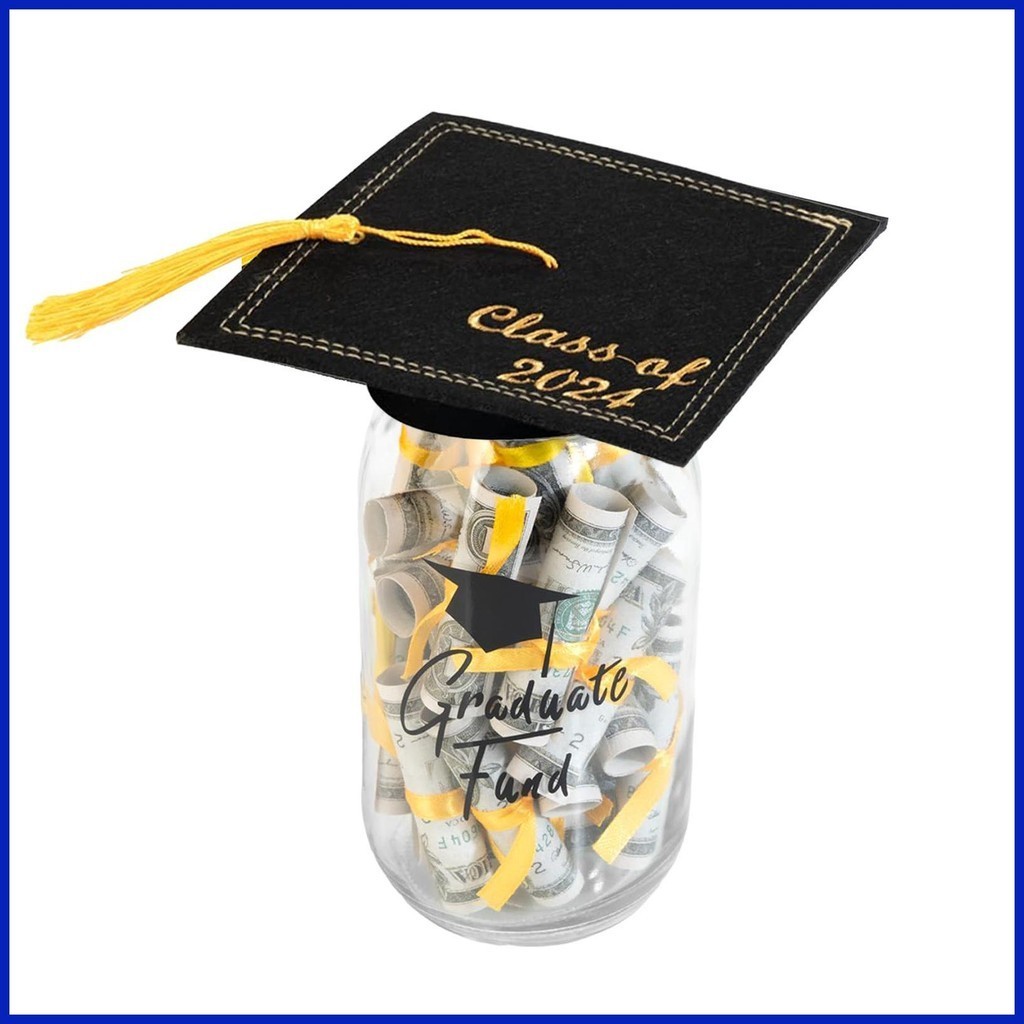 Graduation Money Jar DIY Glass Money Container 2024 Graduation Candy ...