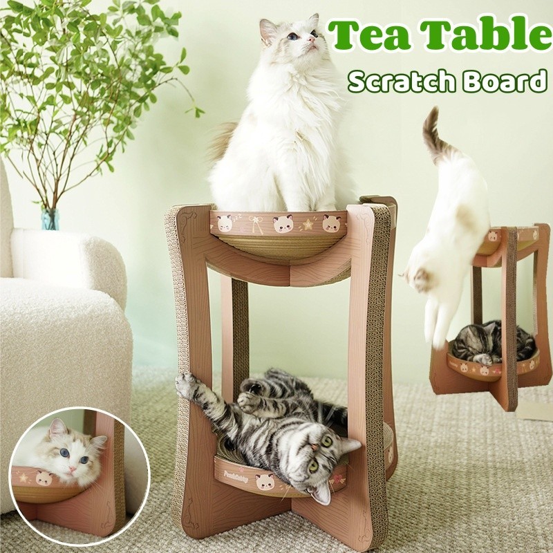 Double Layered Cat Scratching Board Sisal Cat's Nest Tea Table Cat ...