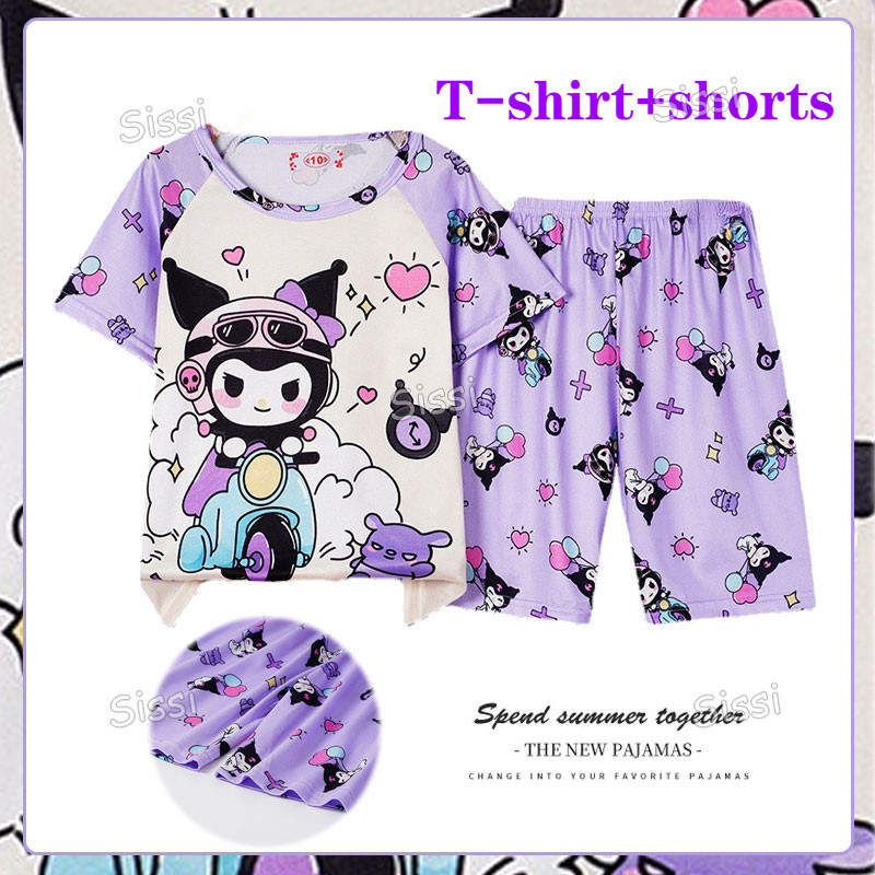 Cute Kuromi Pyjamas Kids Girl Cartoon Printed Kuromi Clothes Set Terno ...