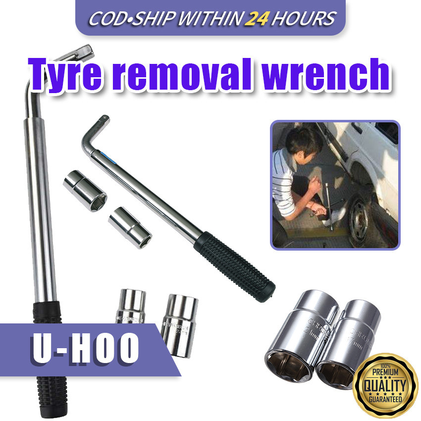 17/19 21/23MM Telescoping Wheel Lug Nut Wrench Kit L-shaped Mobile ...