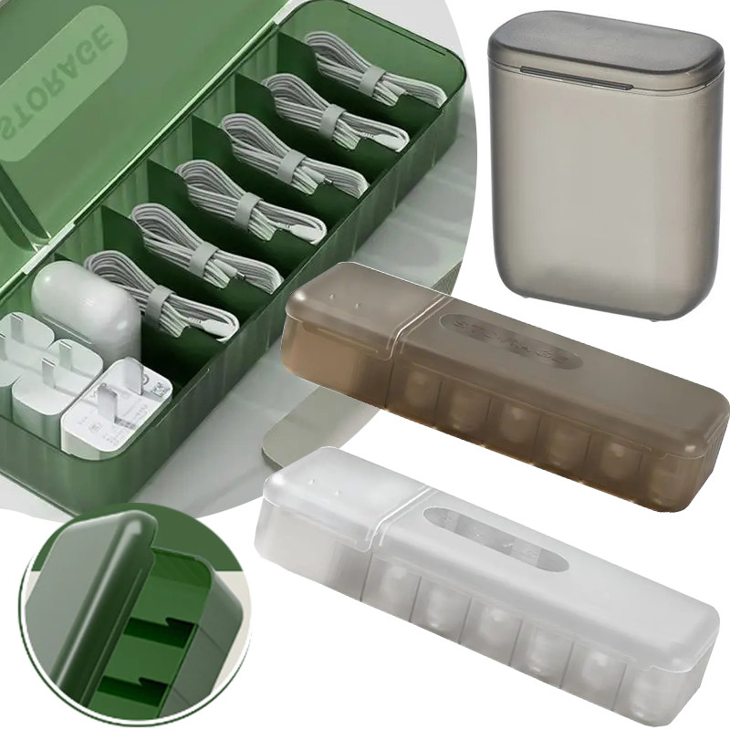 Dustproof Cable Storage Box Organizer/Travel Cable Earphone Charger ...