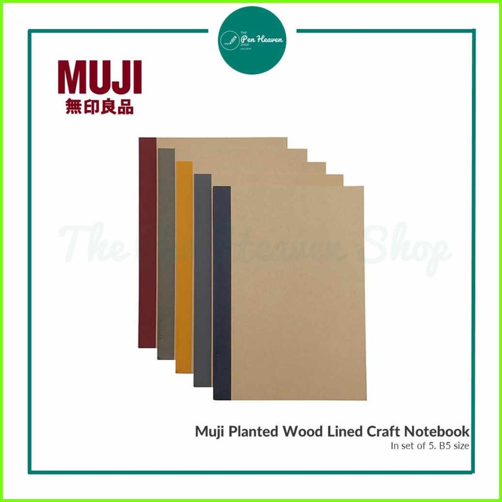 Muji|s[Planted|mI_Vi:Wood%LP:B5%qN:Lined%rh:Craft%s:Notebook%e:(Set of ...