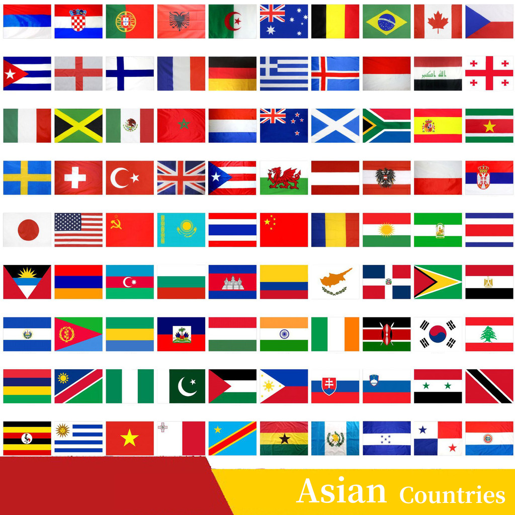 Asian Countries Flags Small HandHeld Flag All Asian Country Small Asia ...