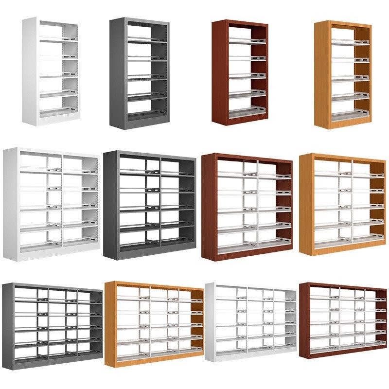 Library Bookshelf Steel Bookstore School Single/Double-Sided Document ...