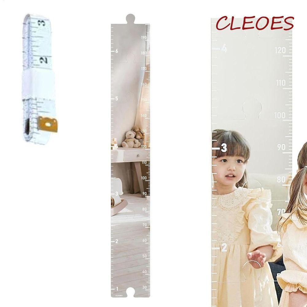 CLEOES Puzzle Mirror Growth Chart, Foldable Shatterproof Kid Mirrors Ruler Growth Chart, Acrylic ...
