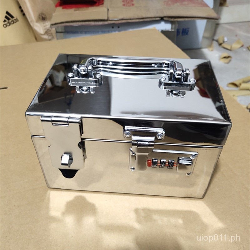 Stainless Steel Toolbox Thickened with Lock Password Box Household ...