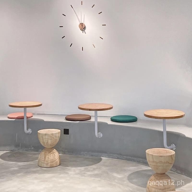 Wall-Mounted Coffee Milk Tea Shop Small Round Table Tea Drink Shop ...