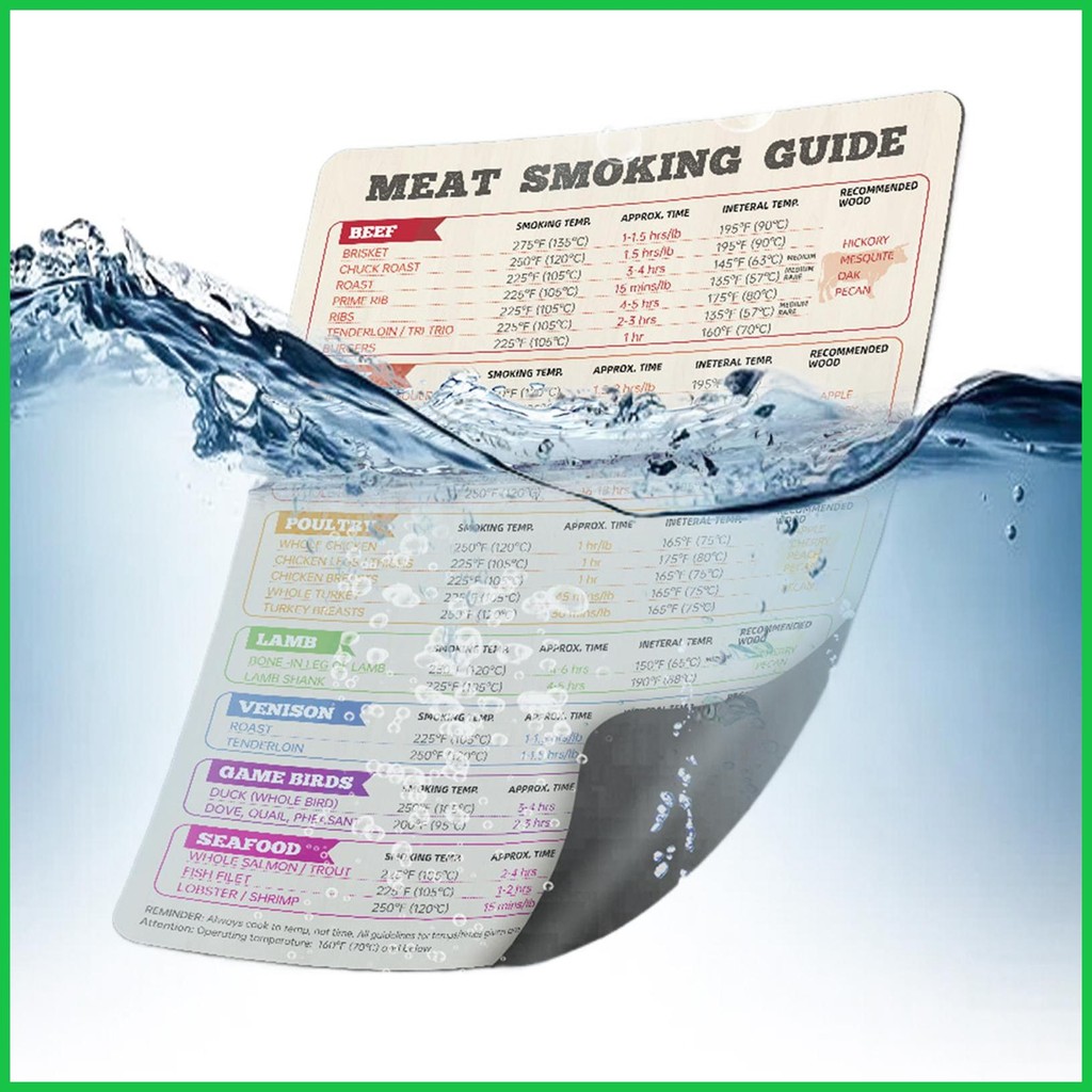 Pork Temperature Chart BBQ Cooking Chart Magnetic Temperature Guide ...
