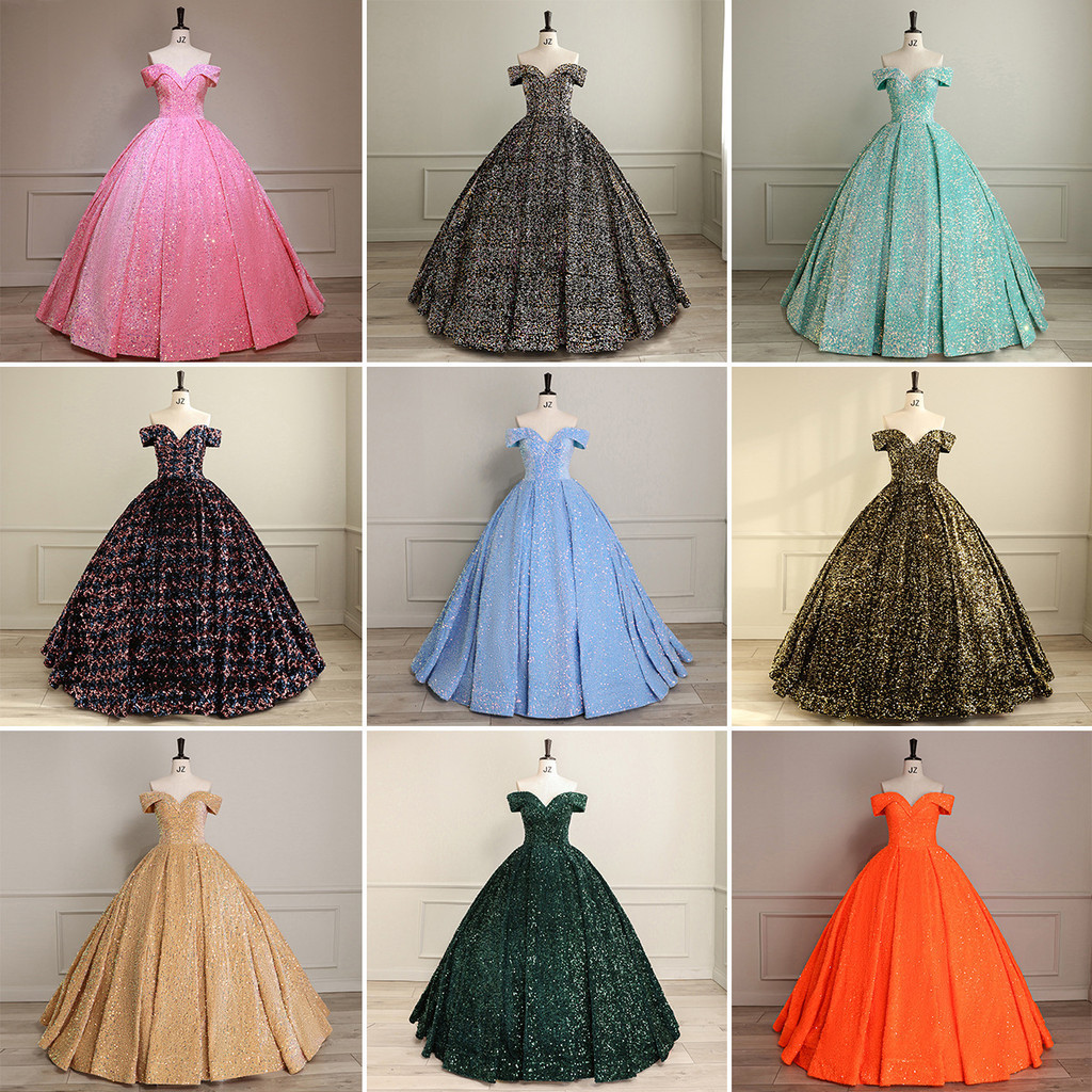 Color changing ball gown prom dress off shoulder European and American ...