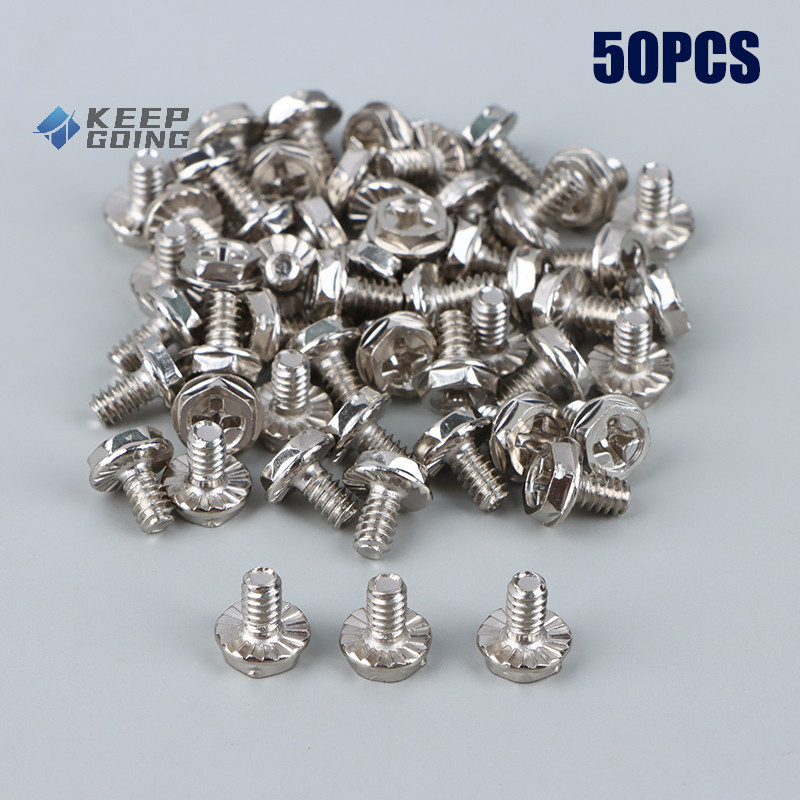 Keep Going＞ 50pcs Toothed Hex 6 32 Computer Pc Case Hard Drive