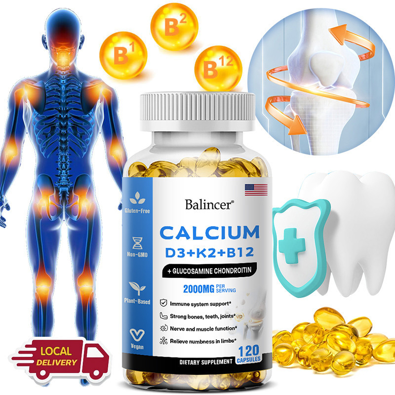 Balincer Calcium and Vitamin D3+K2 Supplement - Supports Joint Mobility ...