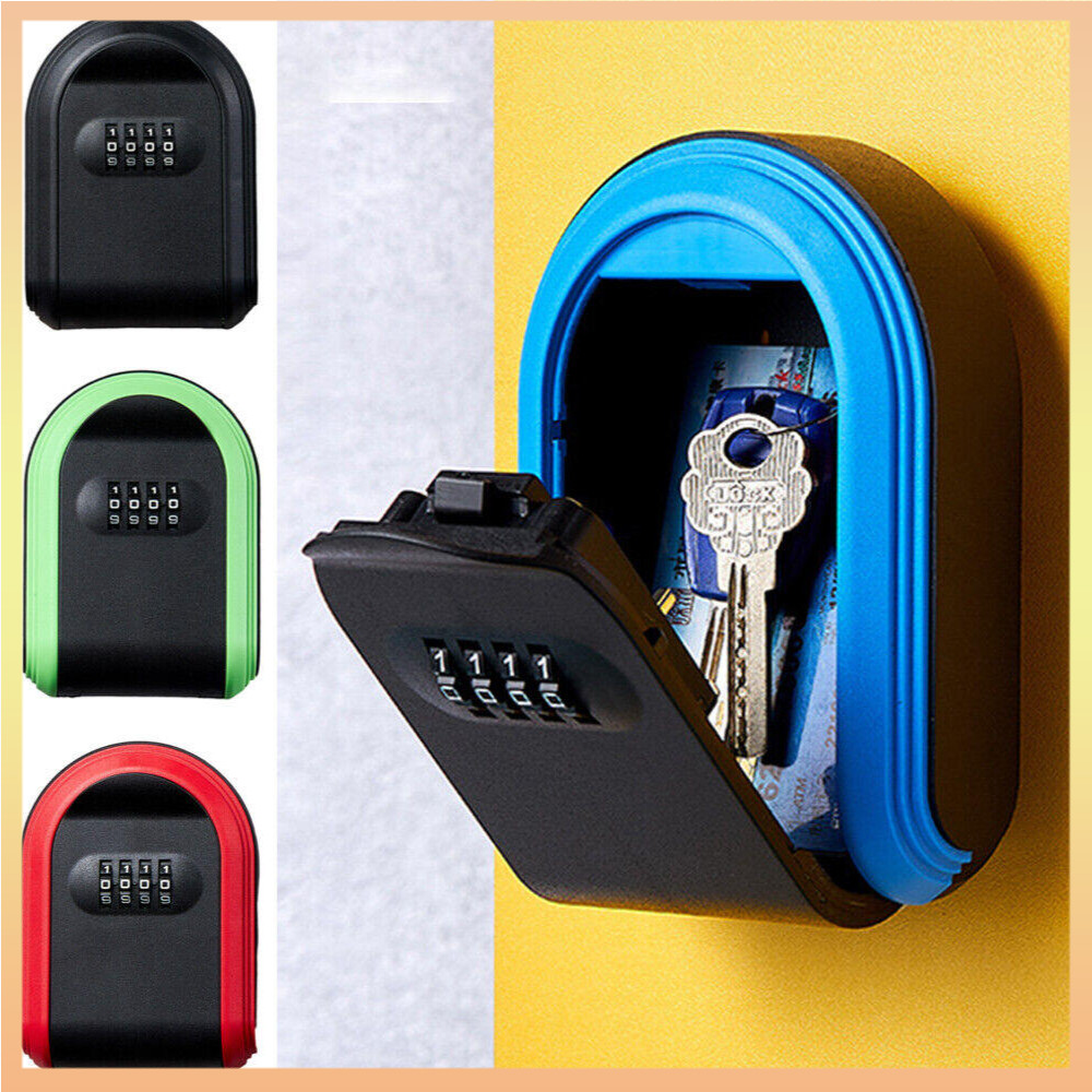 Wall-mounted Key Safe Weatherproof No. 4 Combination Key Storage Lock ...