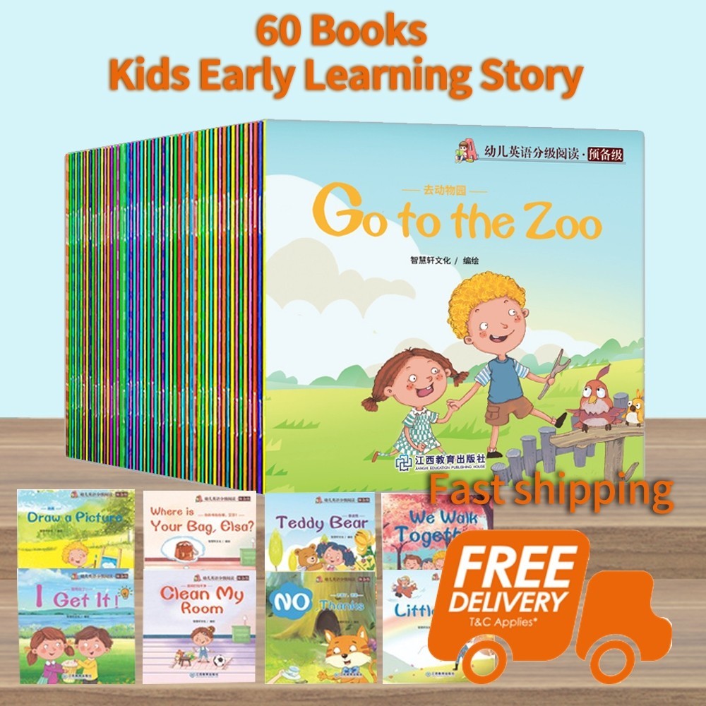 10/40/60/100 Books English Story Book Kids Early Learning Education ...