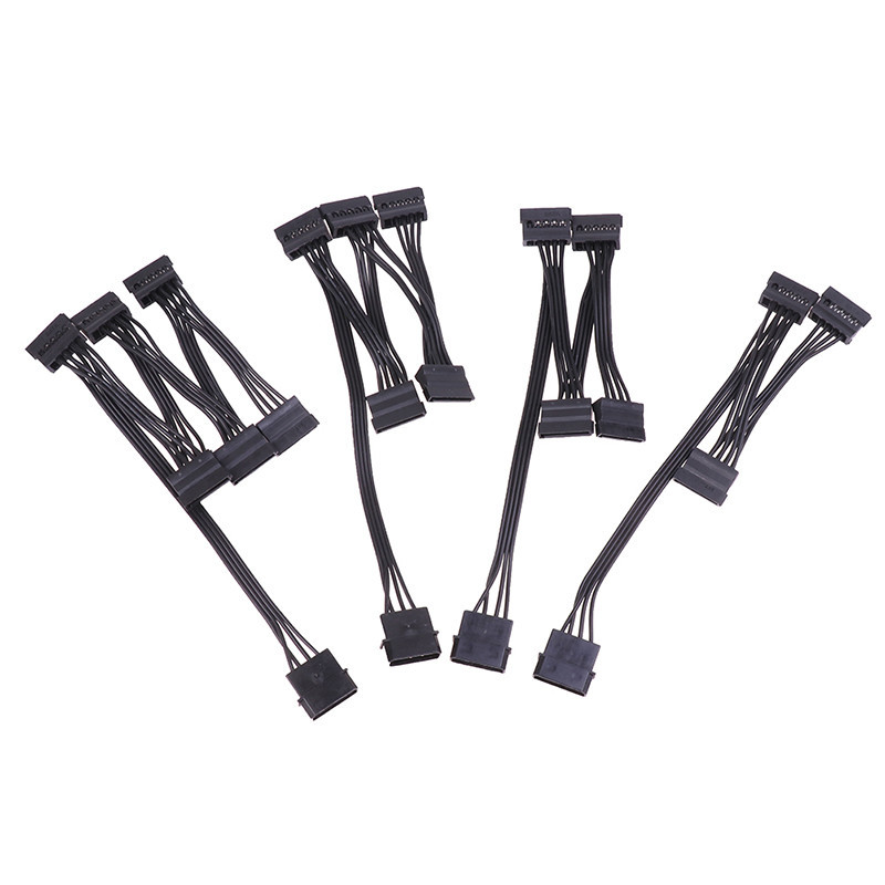 Meuctiffy 4Pin 1 Male To 3/4/5/6 Female Splitter SATA Power Extension ...